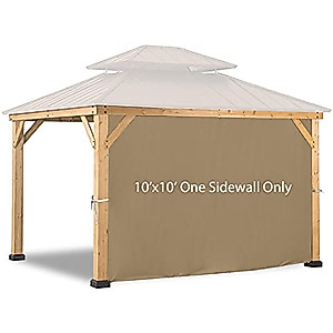 CoastShade Gazebo Replacement Curtain for 8x8 or 10x10 or 10x12 Outdoor Gazebo,6.7FT Height,Only 1 Panel Sidewall,Autumn Gazebo Sidewall,Khaki