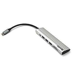 USB C Hub, MacBook Pro Adapter Type C HUB, 6 in 1 USB C to HDMI Multiport Adapter Compatible for USB C Laptops and Other Type C Devices (4K HDMI 2USB3.0 SD/TF Card Reader & 65W PD)