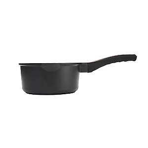 7 Inch Non Stick Sauce Pan with Glass Lid & Pour Spout - Lightweight 1.8 Quart Ceramic Coated Saucepan - Multipurpose Induction Compatible PFOA Free Small Cooking Pot with Stay Cool Handle (Black)