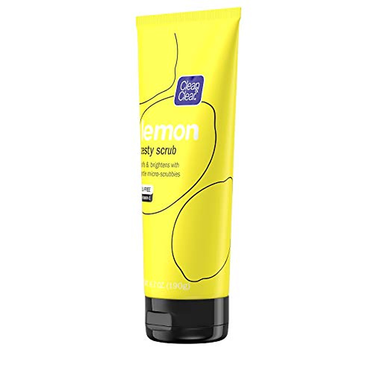 Clean & Clear Lemon Zesty Facial Scrub with Lemon Extract & Vitamin C, buffs & brightens with gentle micro-scrubbies, Oil-Free Vitamin C Face Scrub, 6.7 oz Vitamin C Facial Scrub