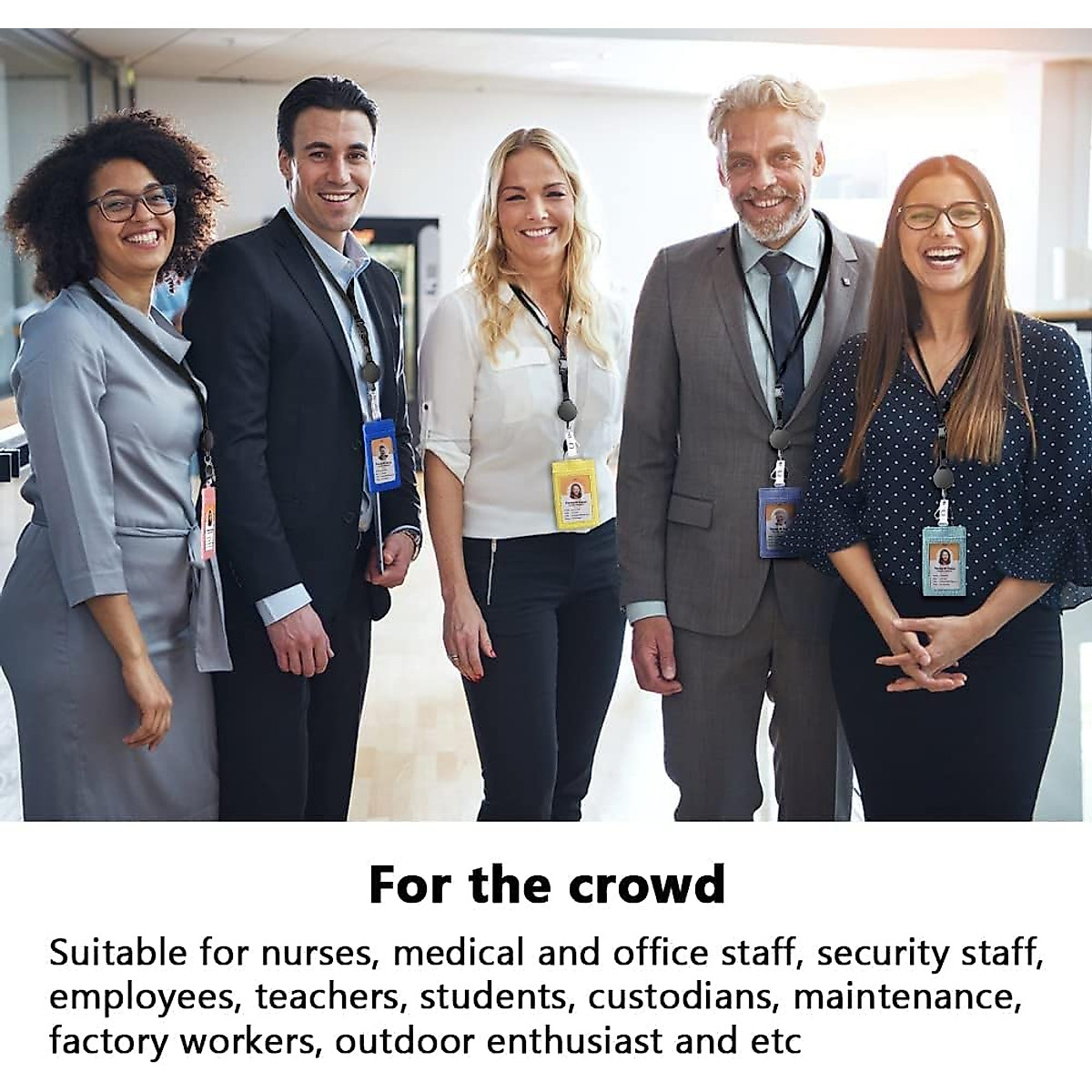 Leather Badge Holder and Adjustable Retractable Lanyards, Quick Release Buckle and Safety Breakaway Lanyards with Swivel Metal Clasp for Offices, Staff, Students, Employees