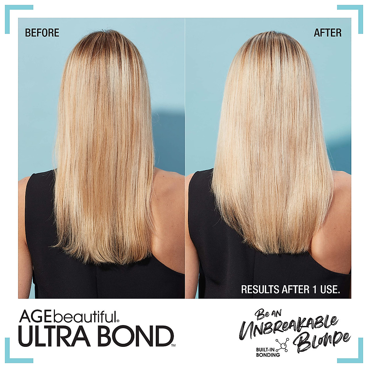 AGEbeautiful Ultra Bond No. 1 Blonde Care Purple Shampoo & No. 2 Conditioner | Strengthens & Protects | Builds Bonds w/ Arginine