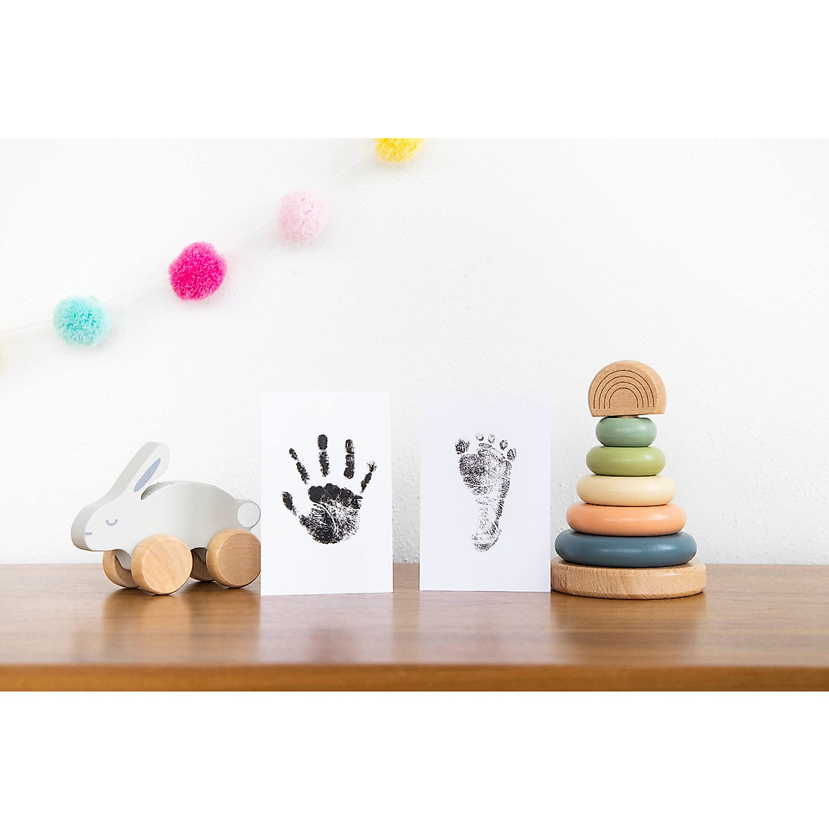 Pearhead Newborn Baby Handprint or Footprint Clean-Touch Ink Pad Kit, Baby Print, Newborn Keepsake, Black