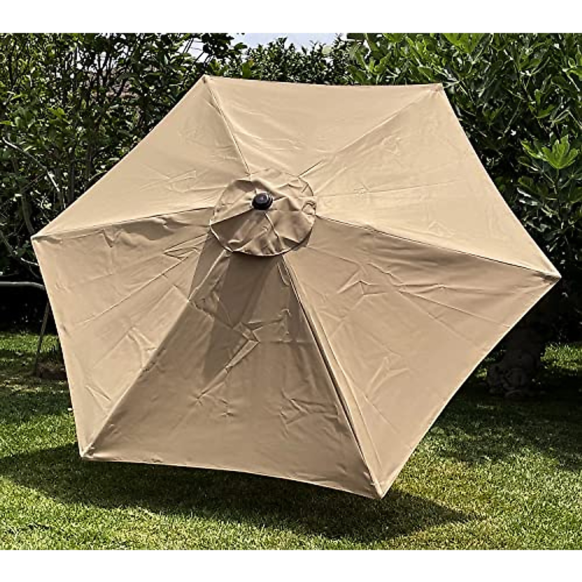 BELLRINO DECOR Replacement STRONG & THICK Umbrella Canopy for 9ft 6 Ribs (Canopy Only) (LIGHT COFFEE)