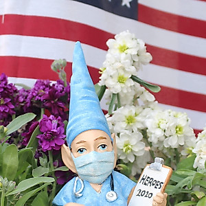 John Bernard & Company Nurse Garden Gnome Statue – Special Edition Commemorative 10” H Shelf Sitter Figurine by Hometown Heroes