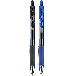 PILOT G2 Premium gel Pens, Fine Point Gel Ink Pen, 0.7 mm, Refillable & Retractable Rolling Ball, 5 Black and 5 Blue pens (Bulk pack of 10 Pens) (14784)