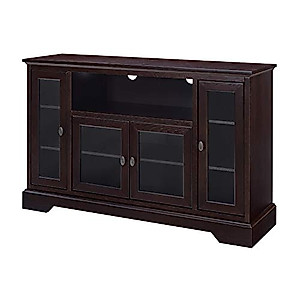 Walker Edison Traditional Wood Universal TV Stand for TV's up to 58" Flat Screen Living Room Entertainment Center, 52 Inch, Espresso Brown