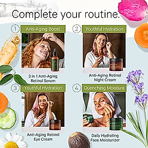 Tree To Tub Retinol Anti Aging Face Moisturizer for Dry & Sensitive Skin - Anti Wrinkle Hyaluronic Acid Facial Moisturizer, Vitamin A & E Night Cream for Women & Men w/Organic Aloe, Natural Ginseng