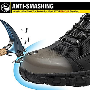 Steel Toe Safety Sneakers for Men Women Duarable Breathable Punture Proof Indestructible Industrial Construction Work Shoes Zapatos casquillo seguridad construcción para Hombre de Trabajo