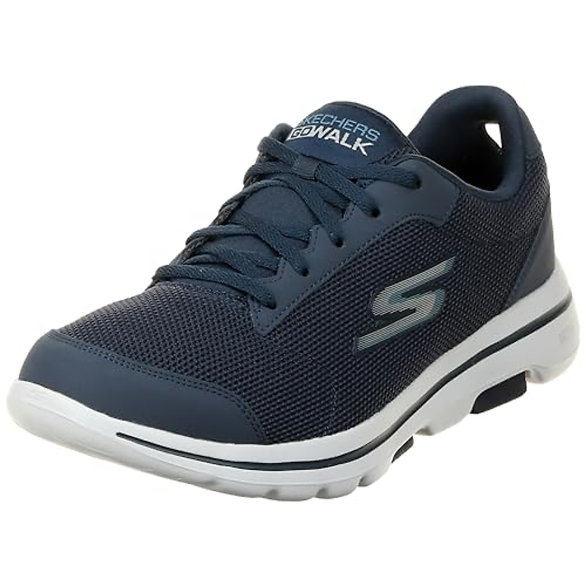 Skechers Men's Gowalk 5 Qualify-Athletic Mesh Lace Up Performance Walking Shoe Sneaker, Navy/Blue, 12