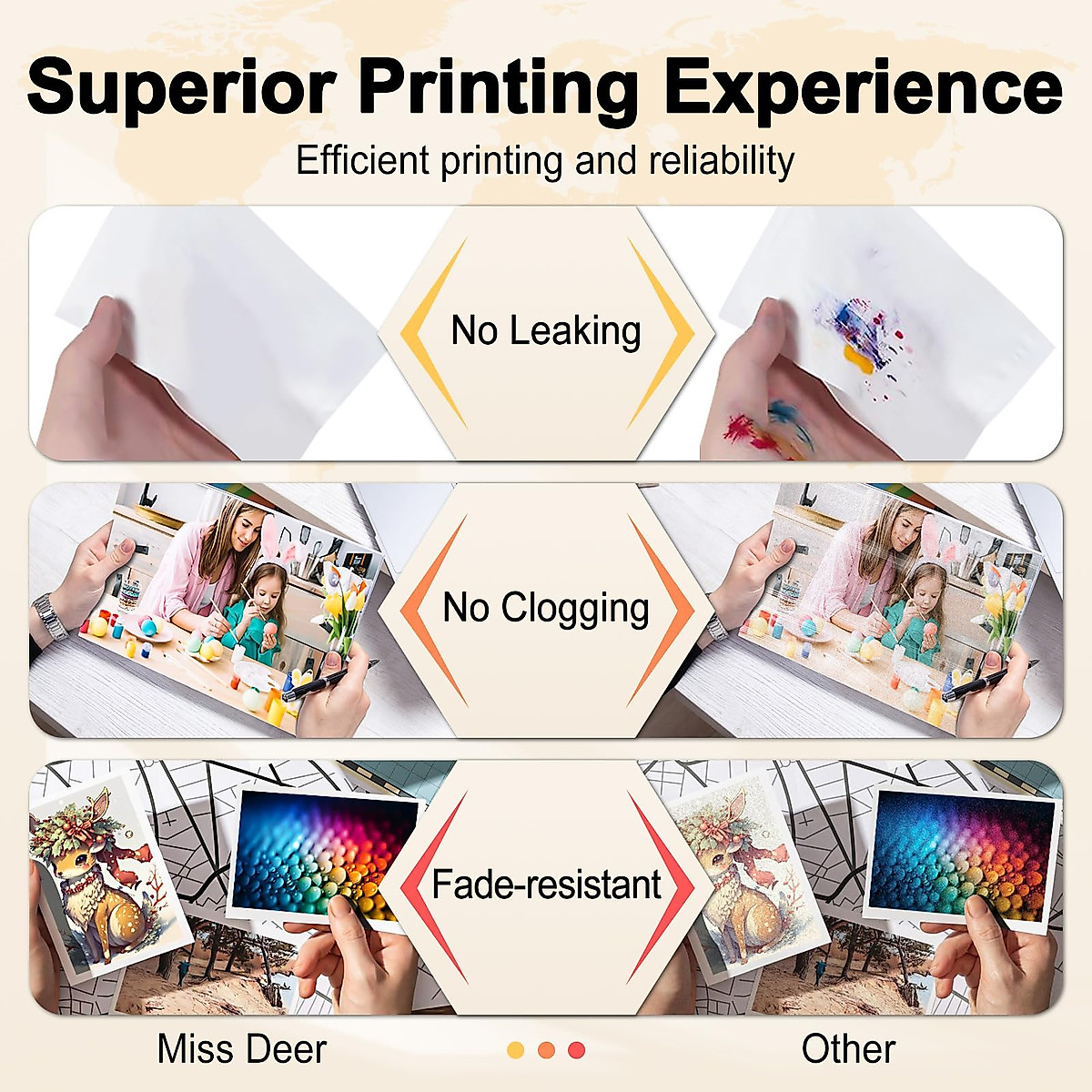 Miss Deer Compatible 280 PGBK Ink Cartridge, Replacement for Canon 280XXL PGI-280XXL PGI280 for Canon Pixma TR7520 TR8520 TS6120 TS6220 TS8120 TS8220 TS9120 TS9520 TS9521C TS702 (4 x Large Black)