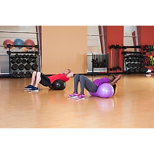 Black Mountain Products Exercise Stability Yoga Peanut Ball, Foot Pump, Ball Plug, Plug Puller, 2000 Lbs Static Weight Capacity Antiburst