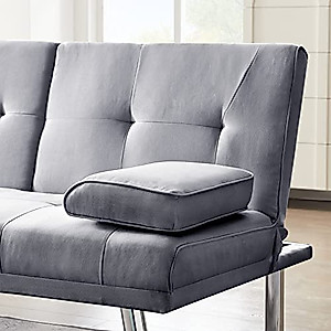 Eafurn Upholstered Futon Sofa Bed with Mattress and Frame, Convertible Loveseat Lounge Couch Daybed,Folding Love Seat w/Adjustable Backrest,Small Tufted Sofa & Couches for for Overnight Guest