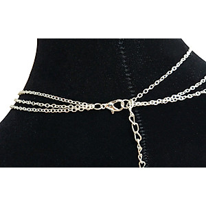 Suyi Exquisite Sequins Multilayer Chain Turquoise Beads Necklace with Feather Pendent Silver