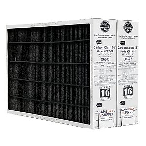 Lennox Healthy Climate Lennox X6672 16x25x5 Healthy Climate Carbon-Clean MERV 16 Filter Bundle with Same Day Supply Filter Change Reminder Magnet (2-Pack) 2 Count (Pack of 1)