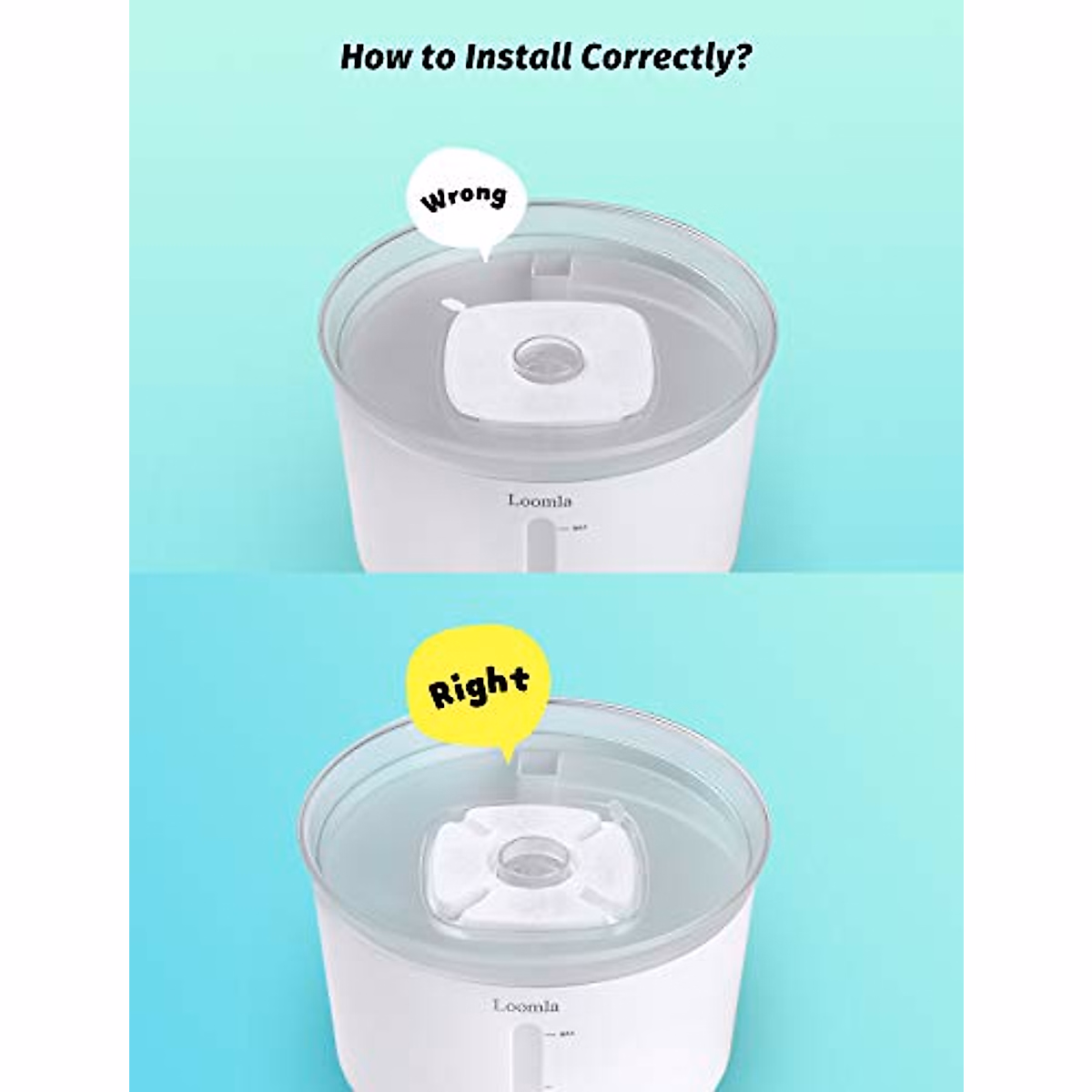 Loomla 4 Pack Replacement Filters & 4 Pack Replacement Pre-Filter Sponges for Bellflower Pet Fountain Cat Water Fountain (VC1456)