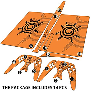 HK Studio Anime Seal Decal Sticker Skin Specific Cover for Both PS5 Disc Edition and Digital Edition - Waterproof, No Bubble, Including 2 Controller Skins and Console Skin