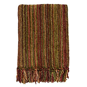 SARO LIFESTYLE Multicolor Chenille Throw Blanket, TH112.M5060, Multi, 50"" x 60"""