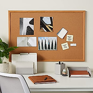 Myofficeinnovations 1682316 Std Cork Bulletin Board,Oak Finish Frame, 3-FTW X 2-Fth