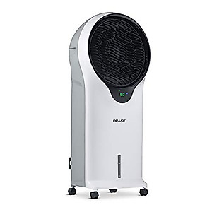 Newair Evaporative Cooler 470 CFM 250 sq. ft. Freestanding Home Air Cooler 3 Fan Speeds 1.45 Gallon Water Tank, White Easy Glide Wheels Remote Control Included