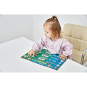 UNCLE WU Learning About Money Placemats - Early Childhood Education Materials Preschool -16 x 12 inch Waterproof Poster