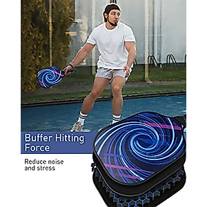 Pickleball Paddles 2 Pack, Fiberglass Surface Pickleball Set of 2 Rackets and 4 Pickleballs Balls, Lightweight Pickleball Rackets Ball Sets, Pickle-Ball Set with Portable Bag for Men Women