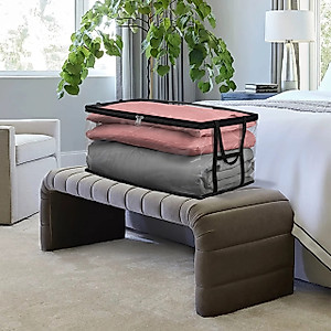 Covers & all Clear Storage Bag, 90 litres Large size, Heavy Duty 20 mil Clear PVC fabric, Multi-purpose Organizer with zipper and handles (23”L x 17"W x 14"H, Pack of 6)