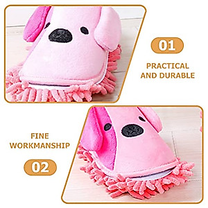 KICHOUSE Microfiber Mop Chenille Floor Cleaning Mop Slippers Detachable Washable House Dusting Shoe Cover Lazy Dirt Cleaning Mopping Shoes Unisex Mop Socks Wood Floor Cleaner