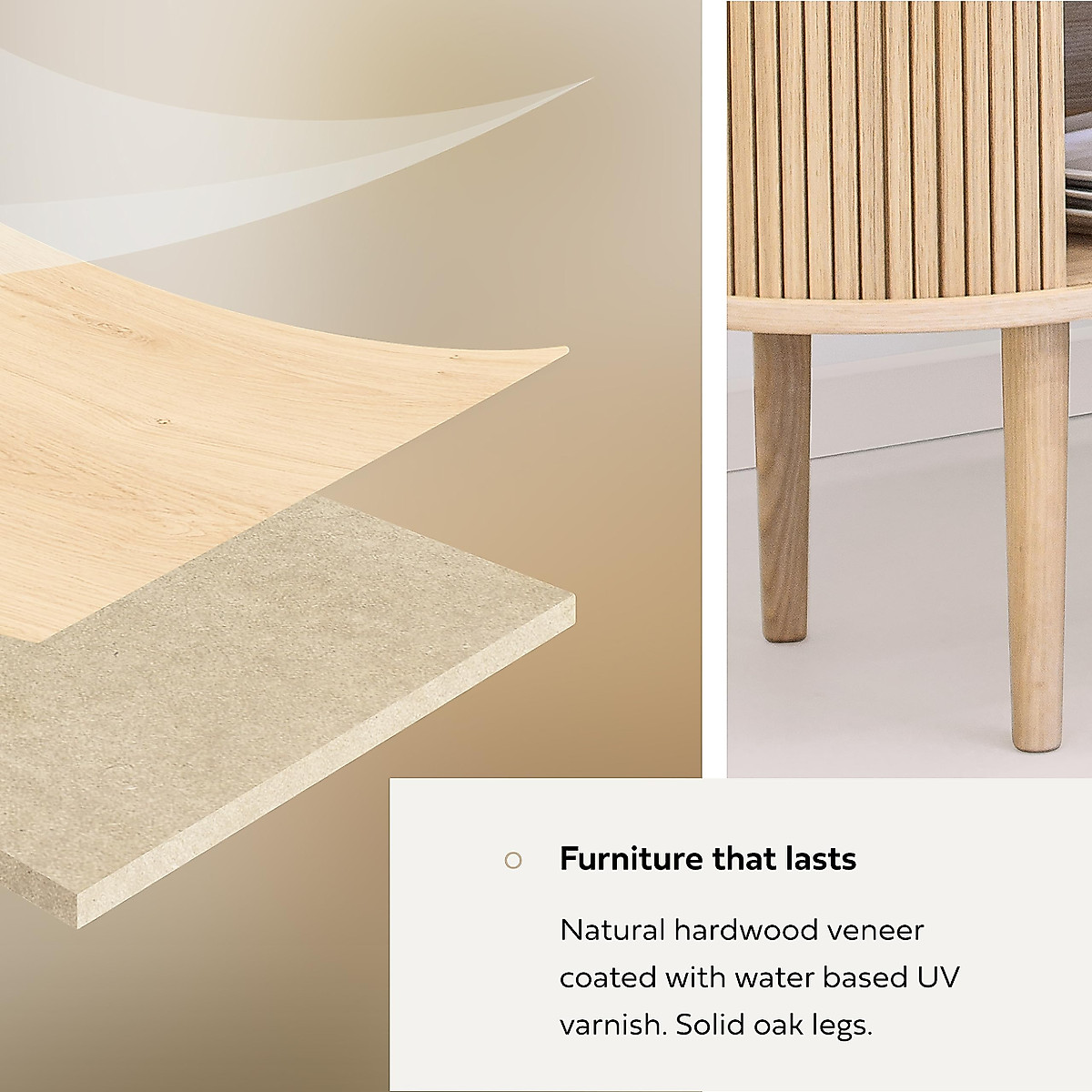 WERMO 55'' Sideboard Storage Cabinet with Doors and Shelves - Wood Credenza for Living Room, Bedroom, Entryway and Home Office Cabinet. Kitchen Buffet, Modern Media Console Table with Storage (Oak)