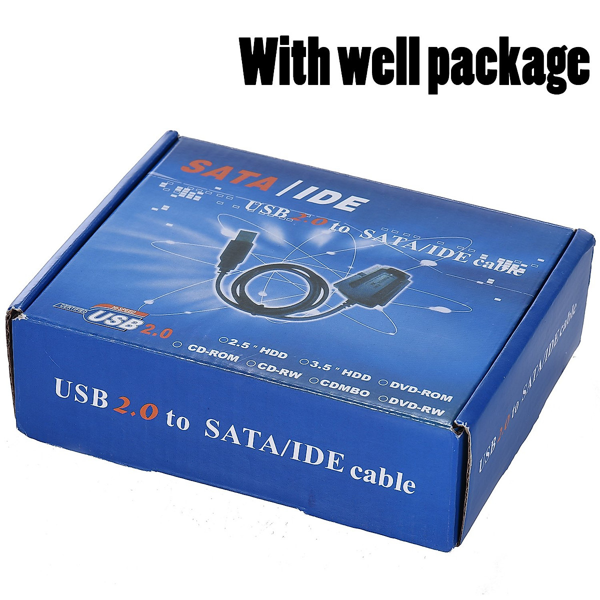 Warmstor SATA/PATA/IDE Hard Drive to USB 2.0 Adapter Converter Cable for 2.5" 3.5" Hard Disk HDD SSD with External AC Power Supply, Compatible with All Computer System PC Desktop Laptop