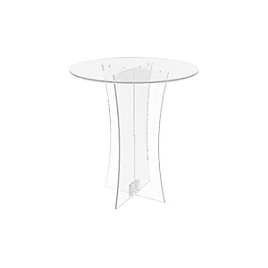 FixtureDisplays® Clear Plexiglass Lucite Acrylic Round Dining/Tradeshow Table, 28" Diameter x 31" Height 10033-1