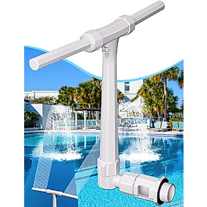Kompoll Pool Fountain Above Swimming Pools, Adjustable Water Dual Spray Sprinkler Pool Fountain for Inground Pools, Fun Pool Waterfall Sprayer for Backyard Outdoor, White