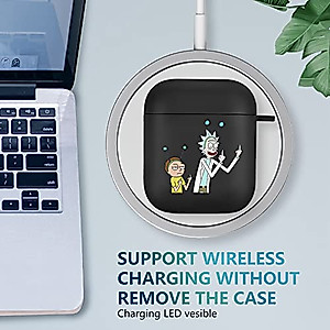 Cute AirPods Case with Keychain, Soft Funny Cartoon Protective TPU Cover Compatiable with AirPods 2nd & 1st Generation Case