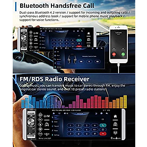 Single Din Car Stereo Support Apple Carplay Android Auto, Podofo 5.1'' IPS Touchscreen Car Radio Video Music Player Bluetooth Audio AUX/USB/FM Voice Assistant Steering Wheel Control Backup Camera