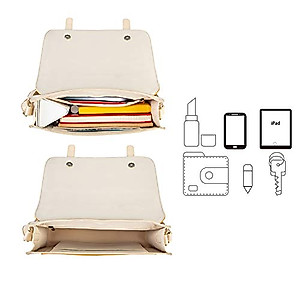 ECOSUSI Purses and Handbags for Women Crossbody Purse PU Leather Satchel Bags Over the Shoulder Purse with Detachable Bow