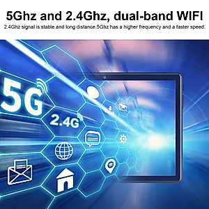 DUODUOGO Android Tablet 10 inch Newest Quad-Core Processor, 64GB+4GB 128GB Expandable, 5G/2.4G Dual WiFi, Android 10 Tablet Dual Camera 6000mAh Bluetooth FM, Gray