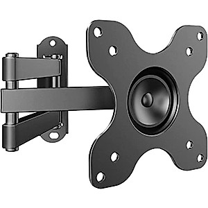 PERLESMITH Full Motion TV Wall Mount Bracket for Most 10-30 inch TVs and Monitors, Flat and Curved TVs up to 33lbs, Wall Mount TV Bracket, Tilt Swivel and 14-inch Extension, Max VESA 100x100mm, PSXSF2