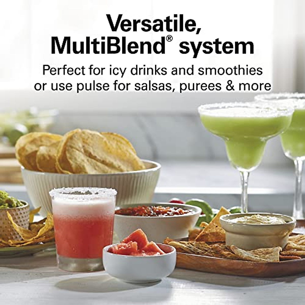 Hamilton Beach Stay or Go Blender with 32oz Jar, 8oz Grinder for Nuts & Spices, and 2 Portable Cups with Drinking Lids for Shakes and Smoothies, BPA Free, Black and Silver (52400)