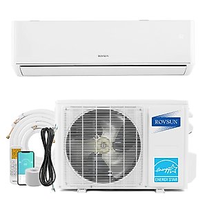ROVSUN 12,000 BTU WIFI Enabled 23 SEER Mini Split AC/Heating System with Inverter, 230V Ductless Split System Air Conditioner w/Pre-Charged Condenser, Heat Pump & Installation Kit, Works with Alexa