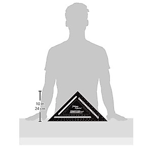 Johnson Level & Tool 1904-1200 Johnny Square Professional Easy-Read Aluminum Rafter Square, 12", Black, 1 Square