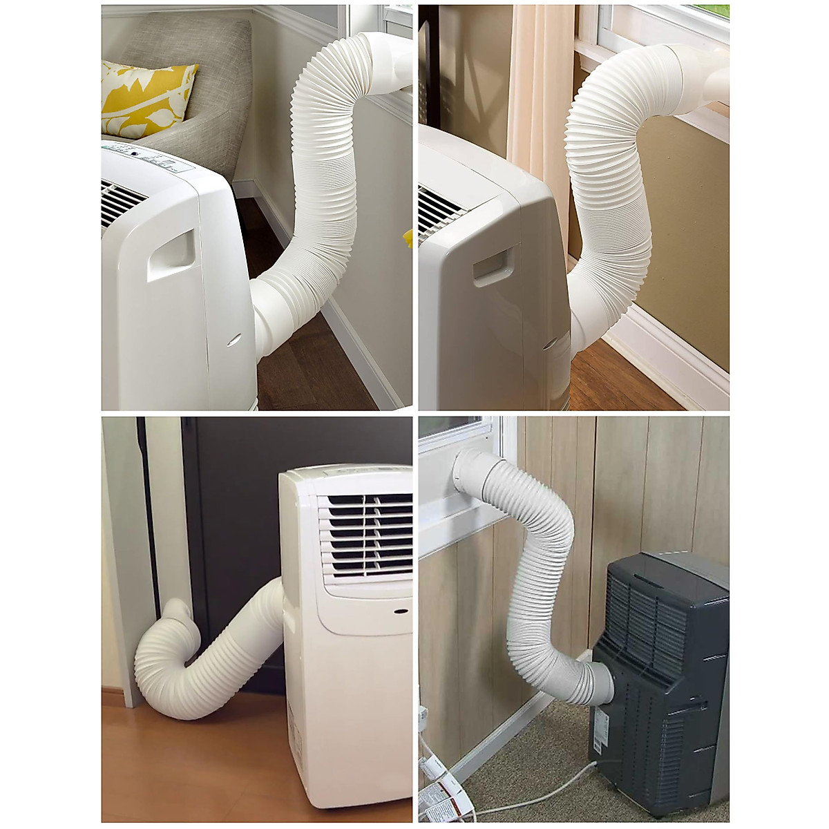 Plusluck Portable Air Conditioner Hose, 5.9" Diameter & 82" Length, Anti-Clockwise Thread, AC Exhaust Vent Duct Hose, Universal AC Tube Hose Kit Parts Accessories