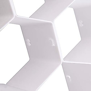 JIAKAI Honeycomb Drawer Organizer，Partition Bee Style Underwear Socks Bras Ties Belts Scarves Drawer Divider Cabinet Clapboard(White-8 pieces)