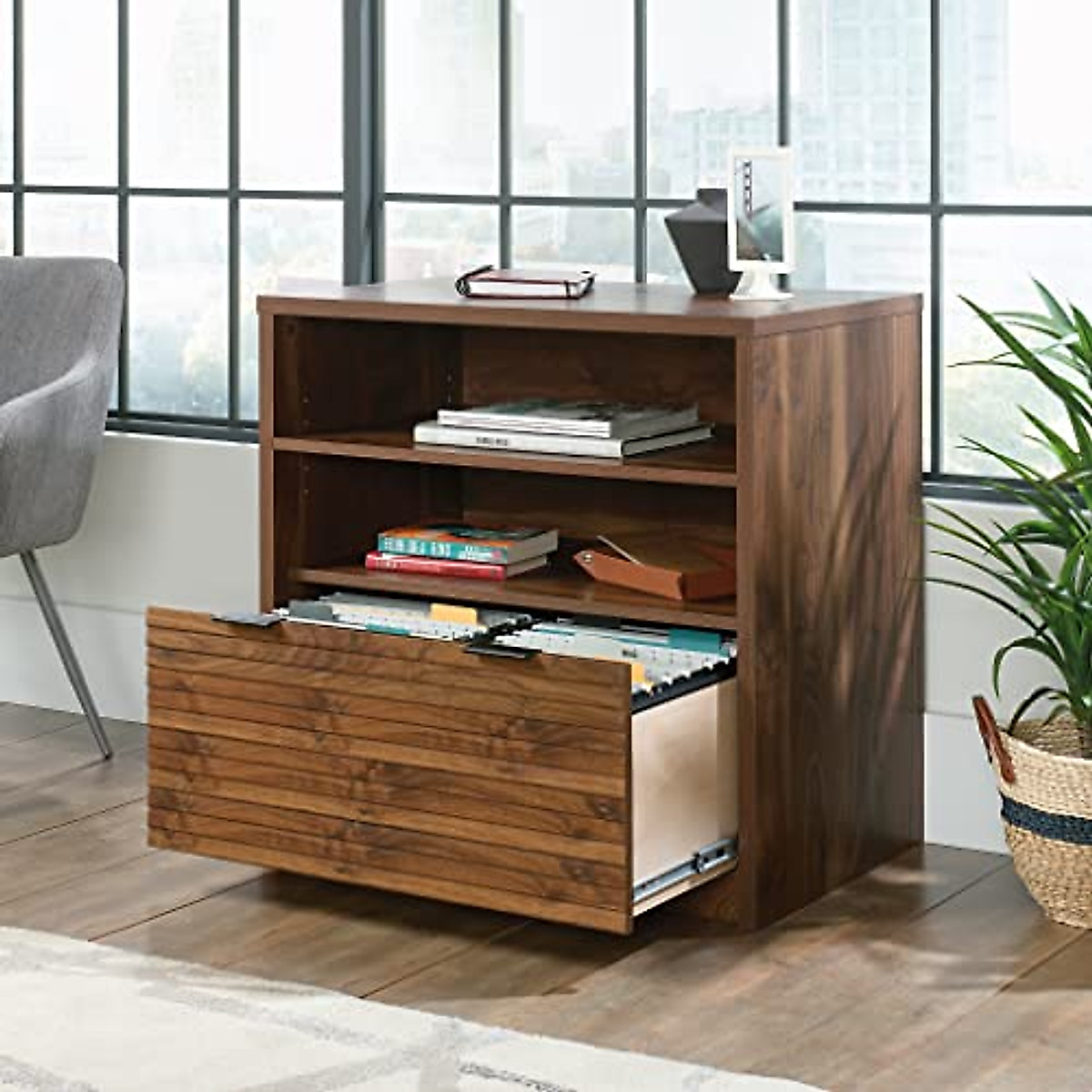 Sauder Harvey Park Lateral File, Grand Walnut Finish