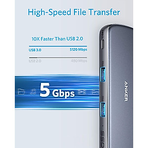 Anker PowerExpand 4-in-1 SSD USB C Hub, with 256G SSD Storage, 4K HDMI, 100W Power Delivery and 2 USB 3.0 Data Ports, for MacBook Pro, MacBook Air, iPad Pro, XPS, and More