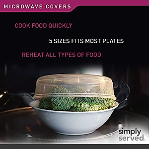 Simply Served Variety Pack Steam Vents Microwave Splatter Covers, Clear