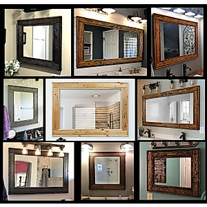 CUSTOM ORDER Extra Large - Herringbone Reclaimed Wood Framed Mirror - Made to Order Custom Size - 20 Stain colors - Custom Made Rustic Home Decor
