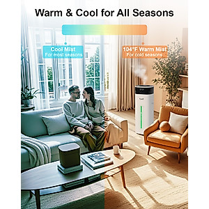 LACIDOLL Humidifier Large Room 5.3Gal/20L - Cool and Warm Mist Humidifiers for Home 3000 sq ft, Air Humidifiers for Bedroom with Diffuser&Extended Tube, Whole House Humidifiers for Nursery Baby Plants