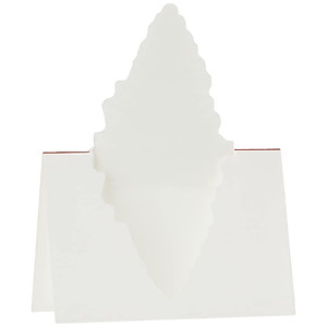 Caspari Glittering Tree Die-Cut Place Cards, Pack of 8, Red & Green