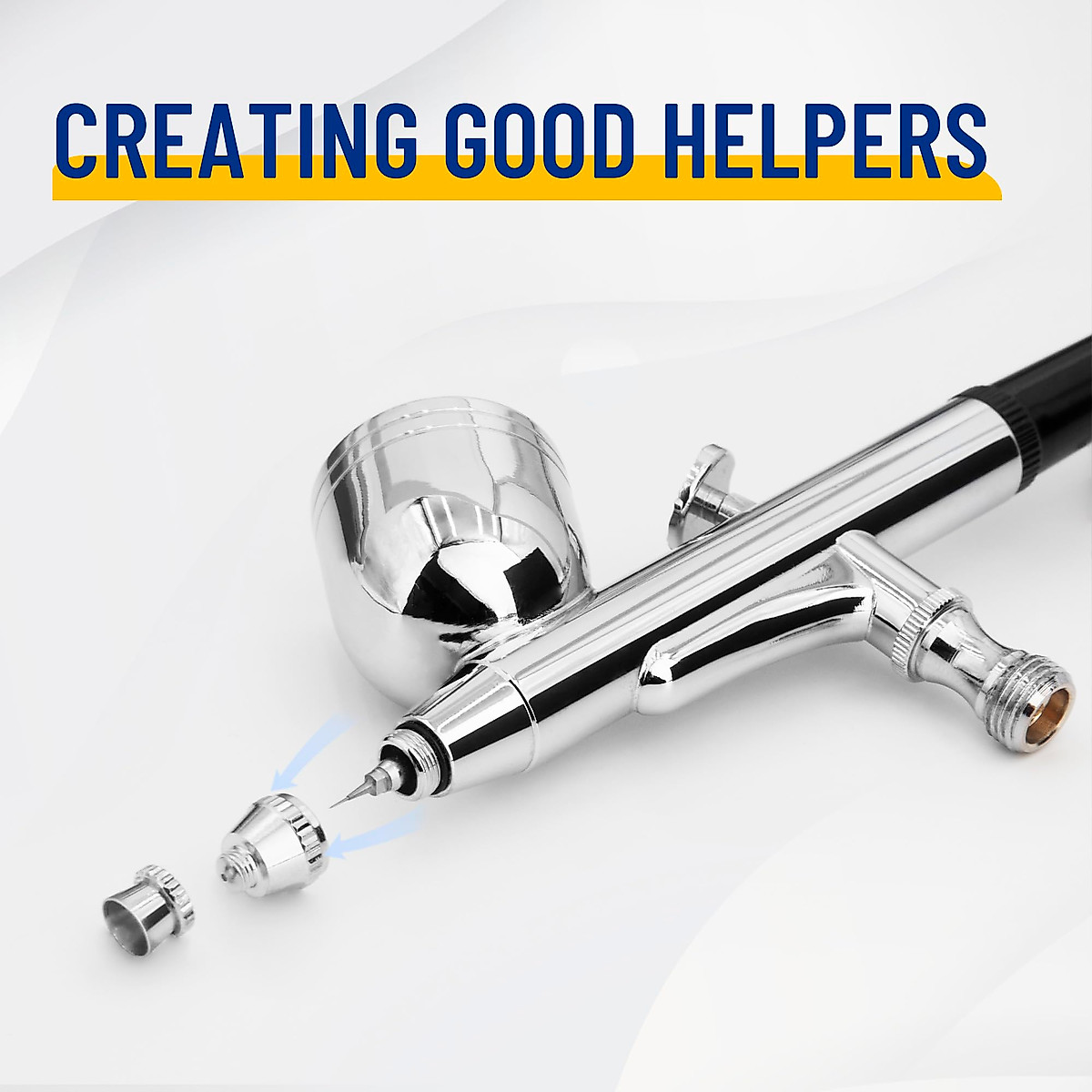 Timbertech Professional Double Action Airbrush BD-130 Mounted 0.3mm Nozzles and Needles for Cake Decorating, Painting, Tattoo, Models Art,Craft and so on