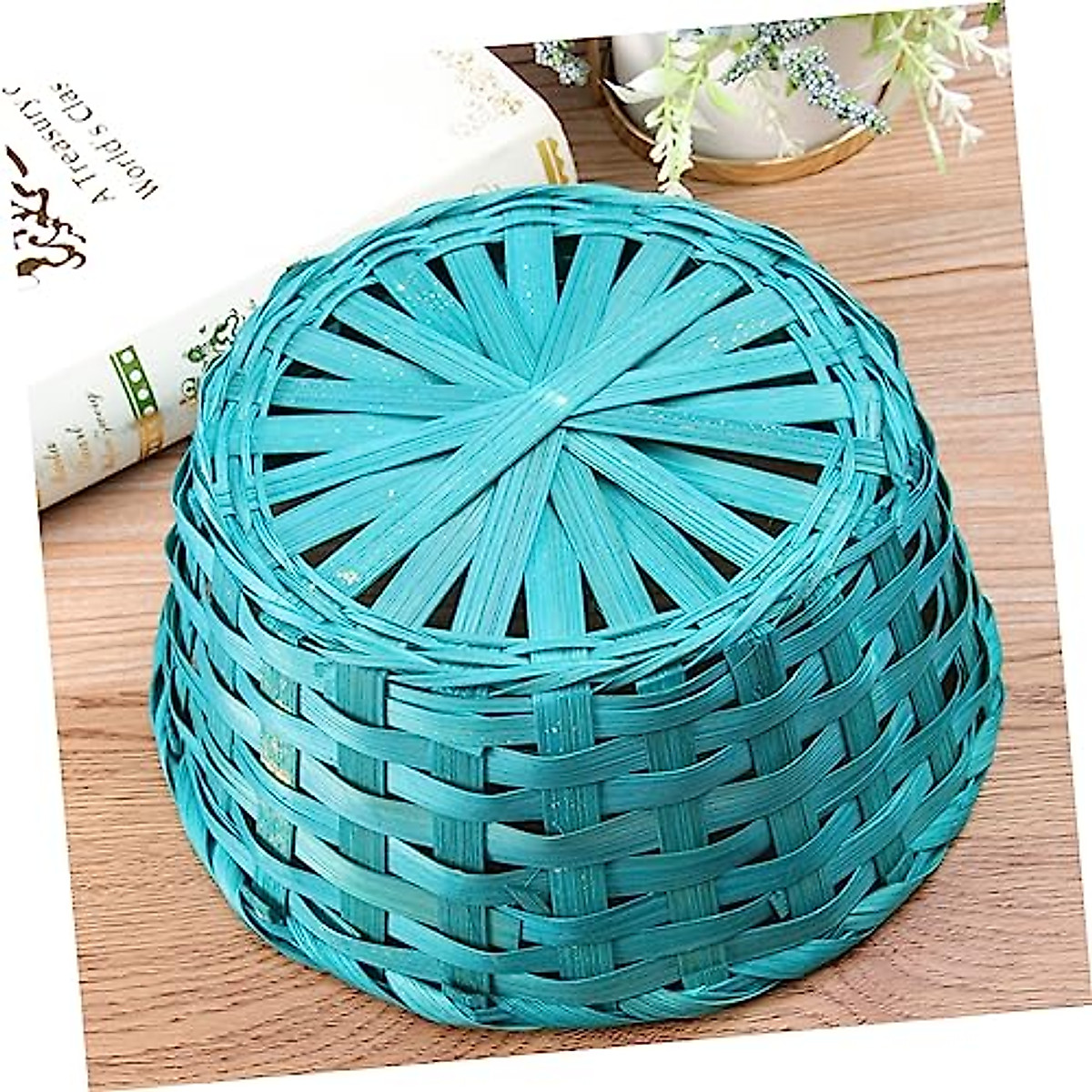 Ciieeo 1pc Egg Baskets Wicker Bread Serving Basket Picnic Basket Dollhouse Basket Toys Easter Storage Basket Candy Display Basket Bamboo Geometric Dish Snack Fruit Basket Child Manual